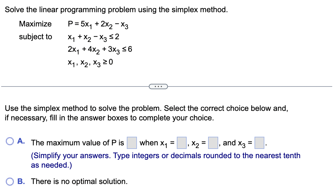 Solved Solve the linear programming problem using the | Chegg.com