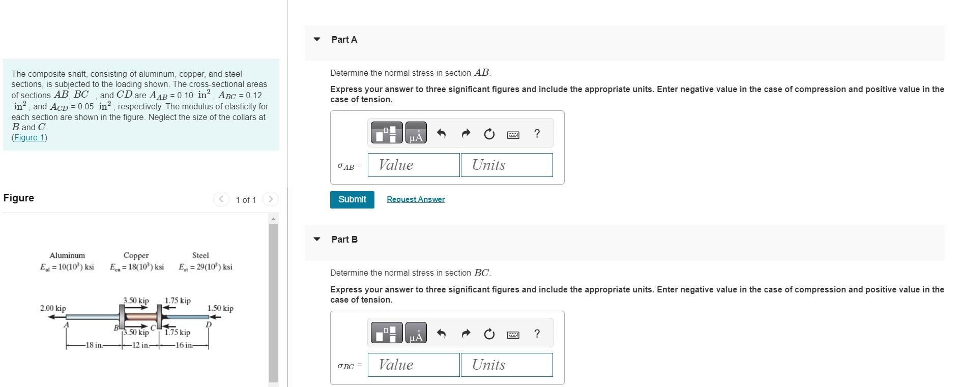 Solved If an axial load P=400 N is applied to it, determine | Chegg.com
