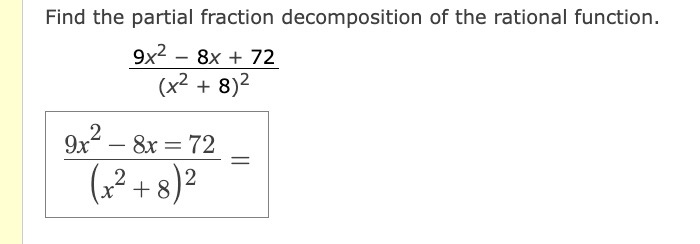 Solved Find the partial fraction decomposition of the | Chegg.com