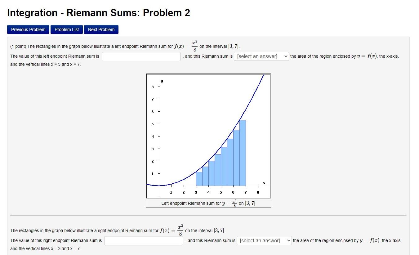 Solved Left endpoint Riemann sum for y= + 2c on [2,6] The | Chegg.com