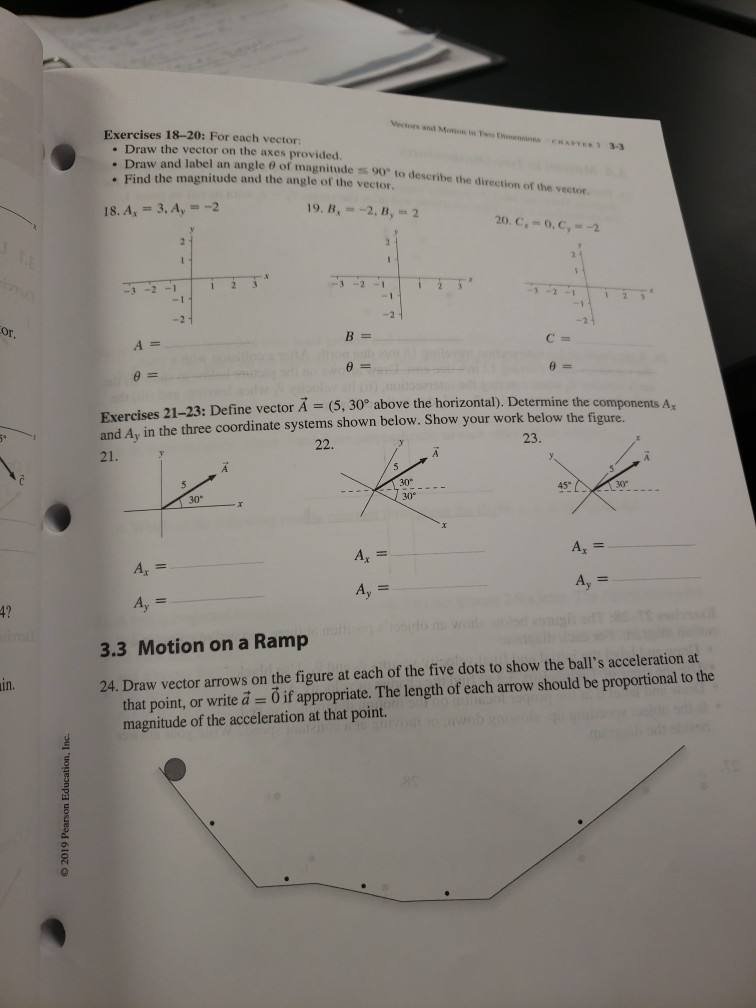 Solved Exercises 18-20: For each vector: Draw the vector on | Chegg.com