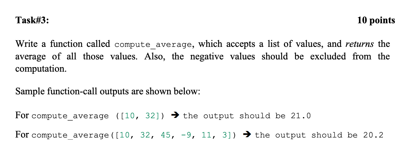 Solved Task#3: 10 points Write a function called | Chegg.com