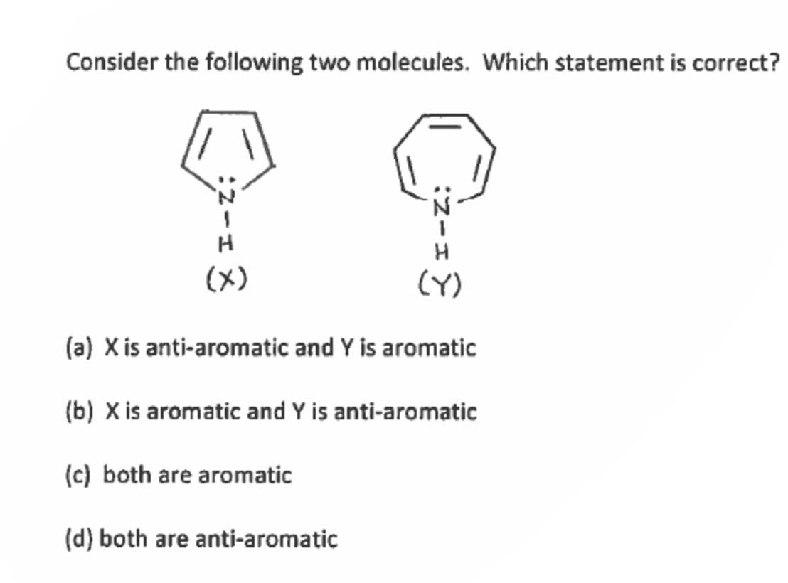 Solved Consider the following two molecules. Which statement | Chegg.com