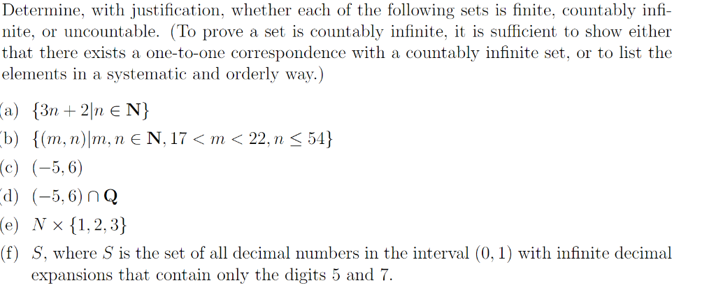 Solved Determine, with justification, whether each of the | Chegg.com
