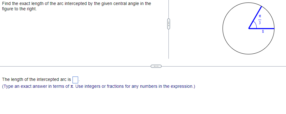 Solved Find the exact length of the arc intercepted by the | Chegg.com
