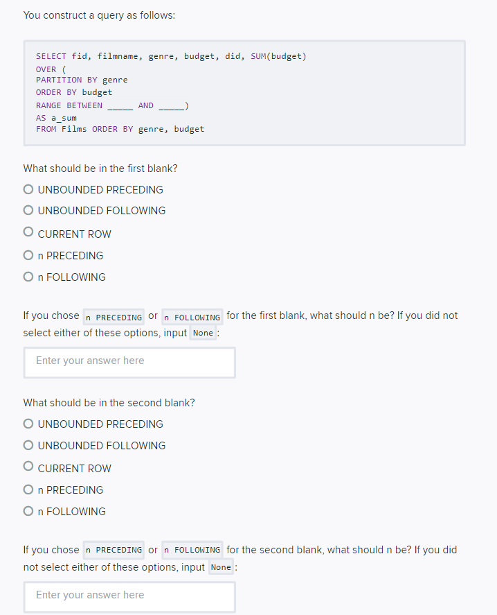 Solved You construct a query as follows: SELECT fid, | Chegg.com