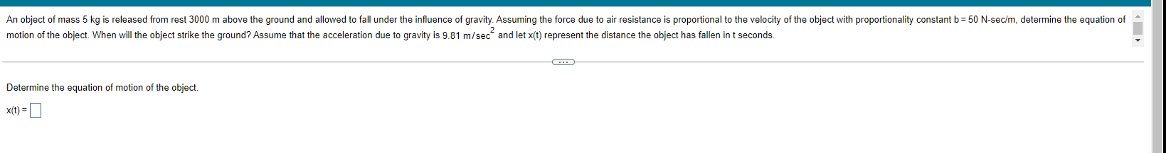 Solved motion of the object. When will the object strike the | Chegg.com