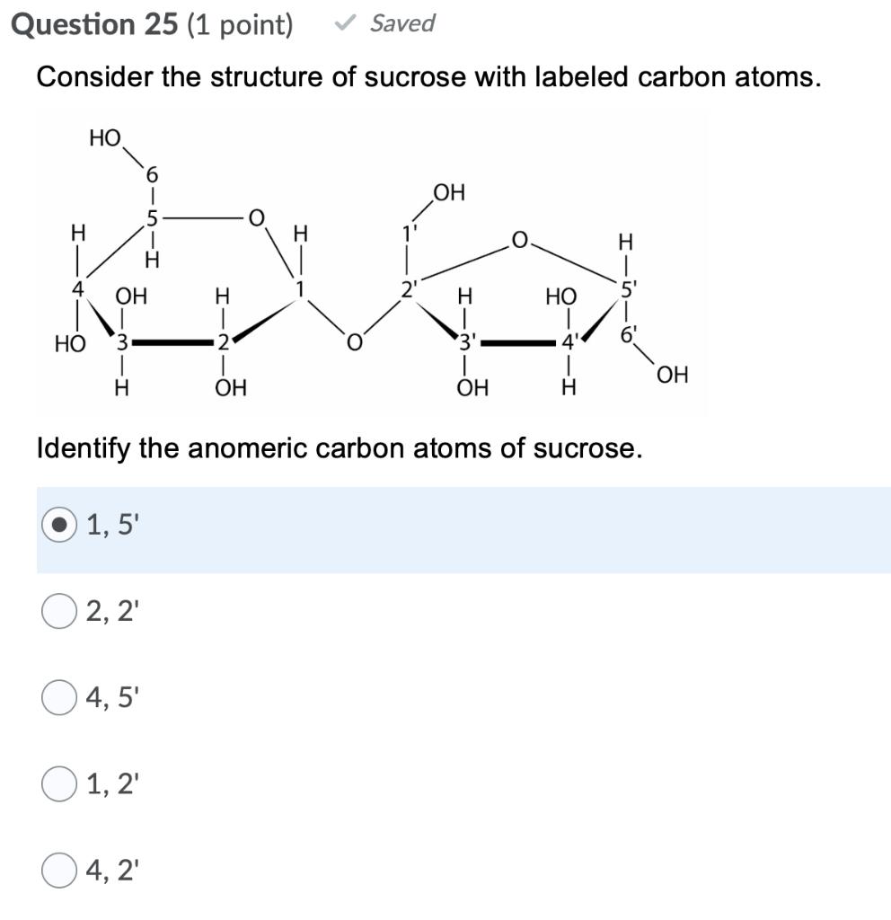 Solved Question 25 (1 point) v Saved Consider the structure | Chegg.com