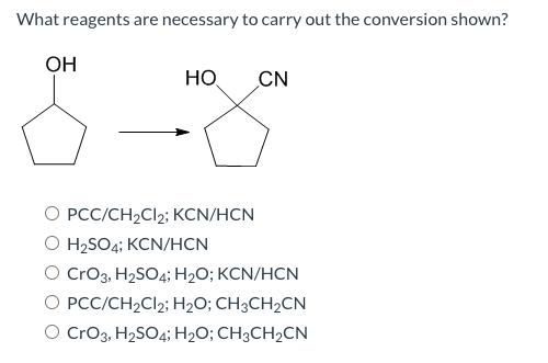 Solved What reagents are necessary to carry out the | Chegg.com