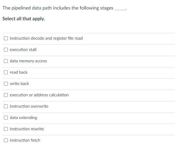 Solved The pipelined data path includes the following stages | Chegg.com Solved The pipelined data path includes the following stages | Chegg.com