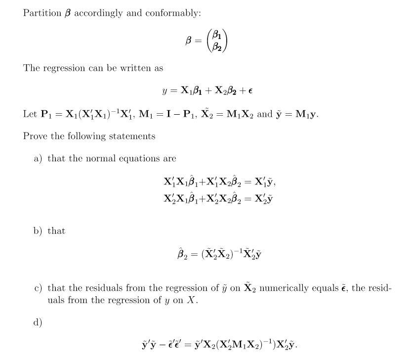 8) Let X be partitioned as | Chegg.com