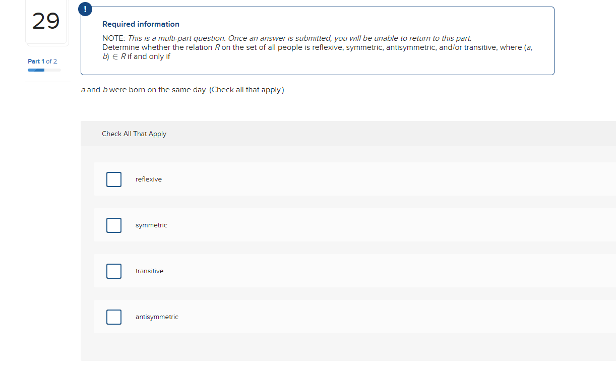 Solved Required information NOTE: This is a multi-part | Chegg.com