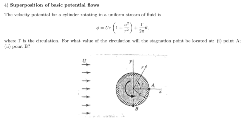 Solved 4) Superposition of basic potential flows The | Chegg.com