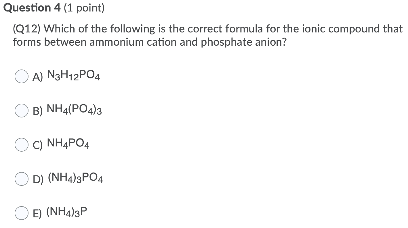 Solved Question 3 (1 point) (Q11) Phosphorous and rubidium | Chegg.com
