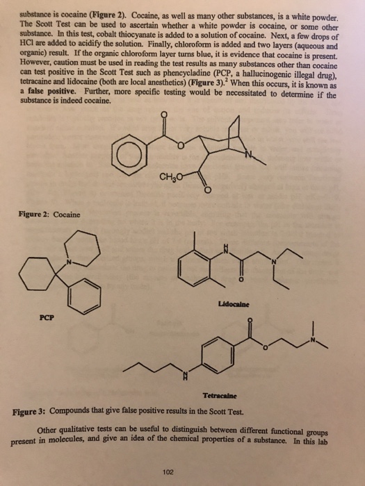 Solved substance is cocaine (Figure 2). Cocaine, as well as | Chegg.com