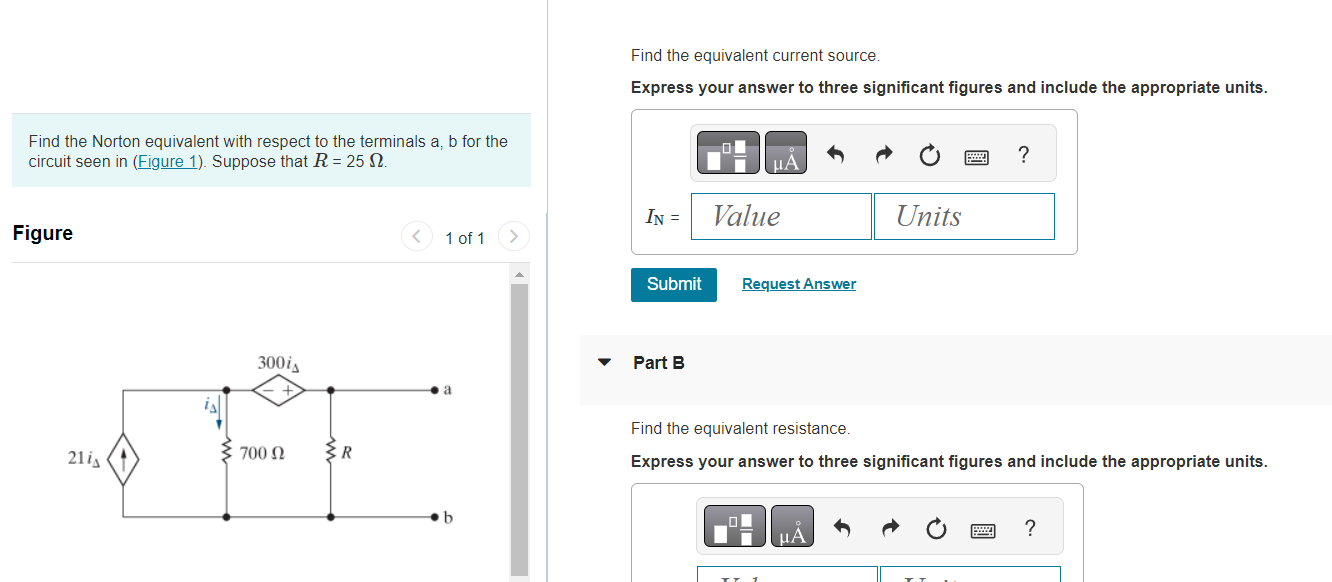 Solved Find the equivalent current source. Express your | Chegg.com