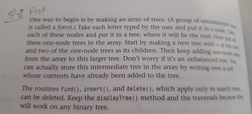 Solved to the 8.1 Start with the tree.java program (Listing | Chegg.com
