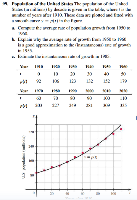Solved 9. Population of the United States The population of | Chegg.com