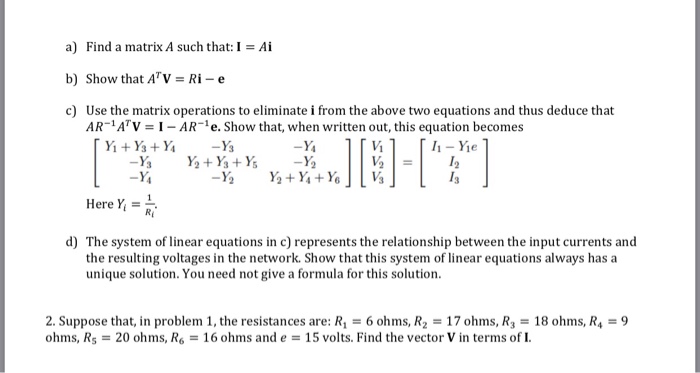 Project: Electrical Networks General Information: | Chegg.com