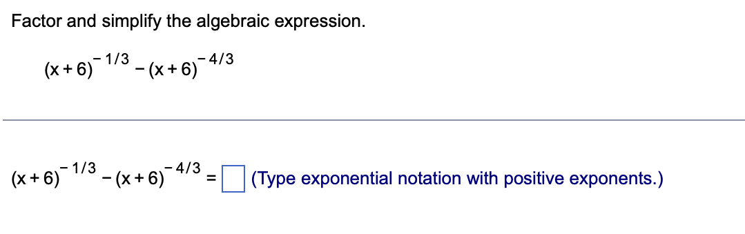 Solved Factor and simplify the algebraic expression. | Chegg.com