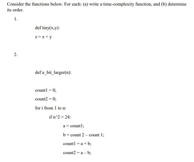 Solved Consider the functions below. For each: (a) write a | Chegg.com