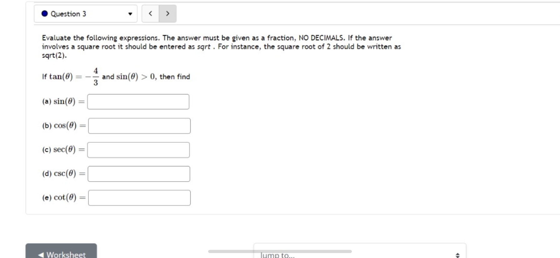 Solved Evaluate the following expressions. The answer must | Chegg.com