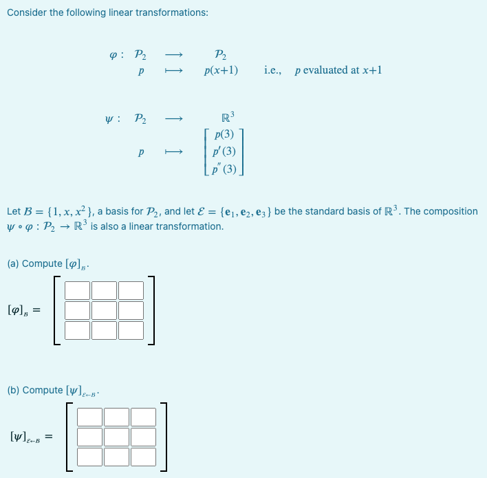Solved Consider the following linear transformations: Q: P2 | Chegg.com