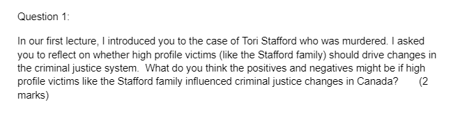 Solved Question 1: In our first lecture, I introduced you to | Chegg.com