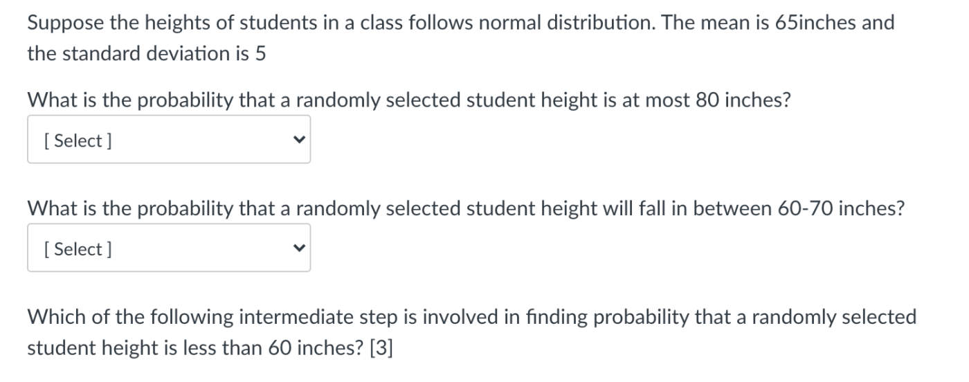 Solved Suppose the heights of students in a class follows | Chegg.com