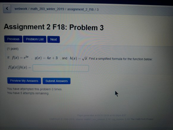 Solved K webwork / math 203 winter 2019 / assignment 2 118/3 | Chegg.com Solved K webwork / math 203 winter 2019 / assignment 2 118/3 | Chegg.com