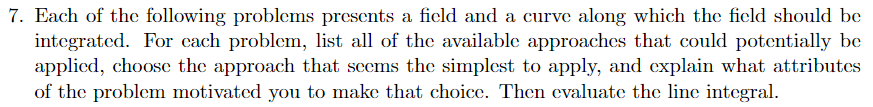 7. Each of the following problems presents a field | Chegg.com