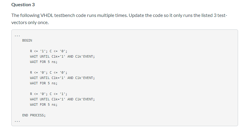 Question 1 Rewrite the minimum number of lines of | Chegg.com