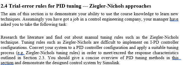 Solved 2.3 Controller requirements The I-PD controller is | Chegg.com