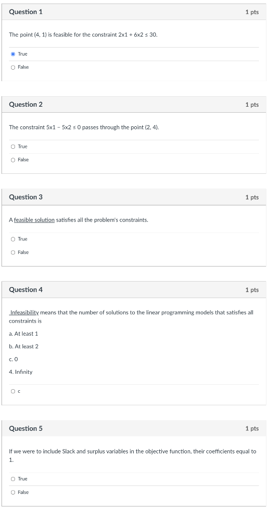 Solved The point (4,1) is feasible for the constraint | Chegg.com