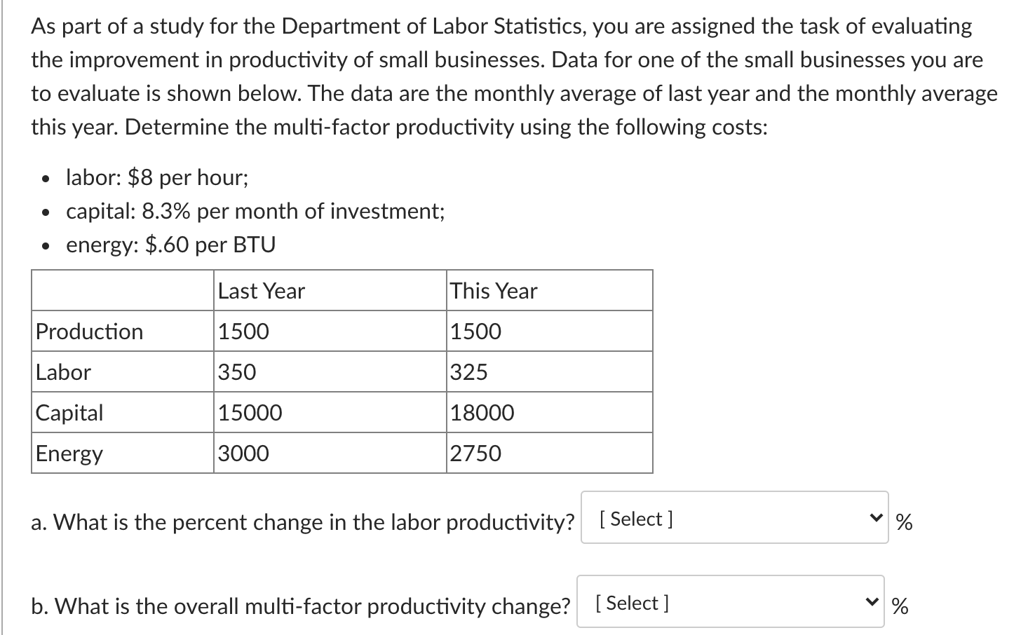 Solved As part of a study for the Department of Labor | Chegg.com