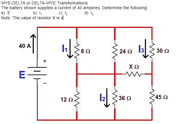 Solved WYE-DELTA or DELTA-WYE Transformations The battery | Chegg.com