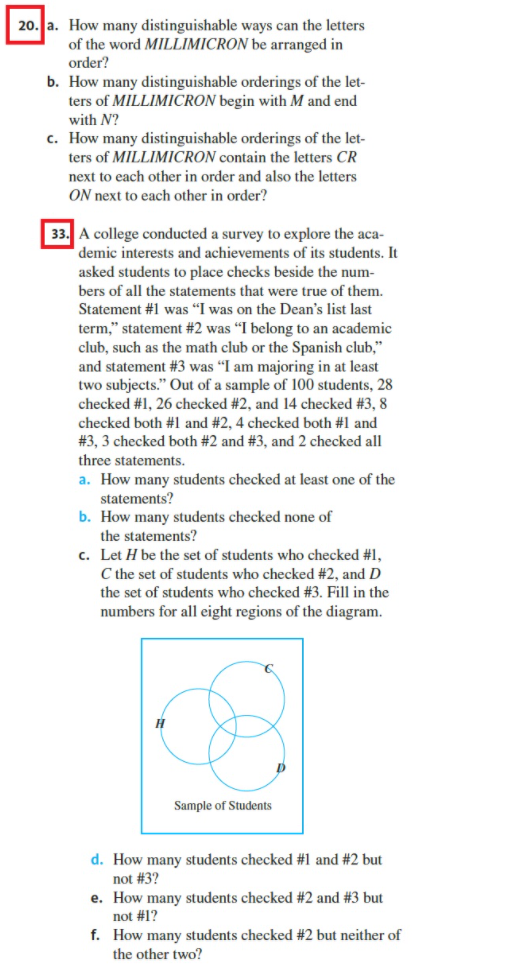 Solved 20. a. How many distinguishable ways can the letters | Chegg.com