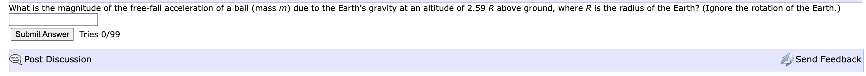 Solved What is the magnitude of the free-fall acceleration | Chegg.com