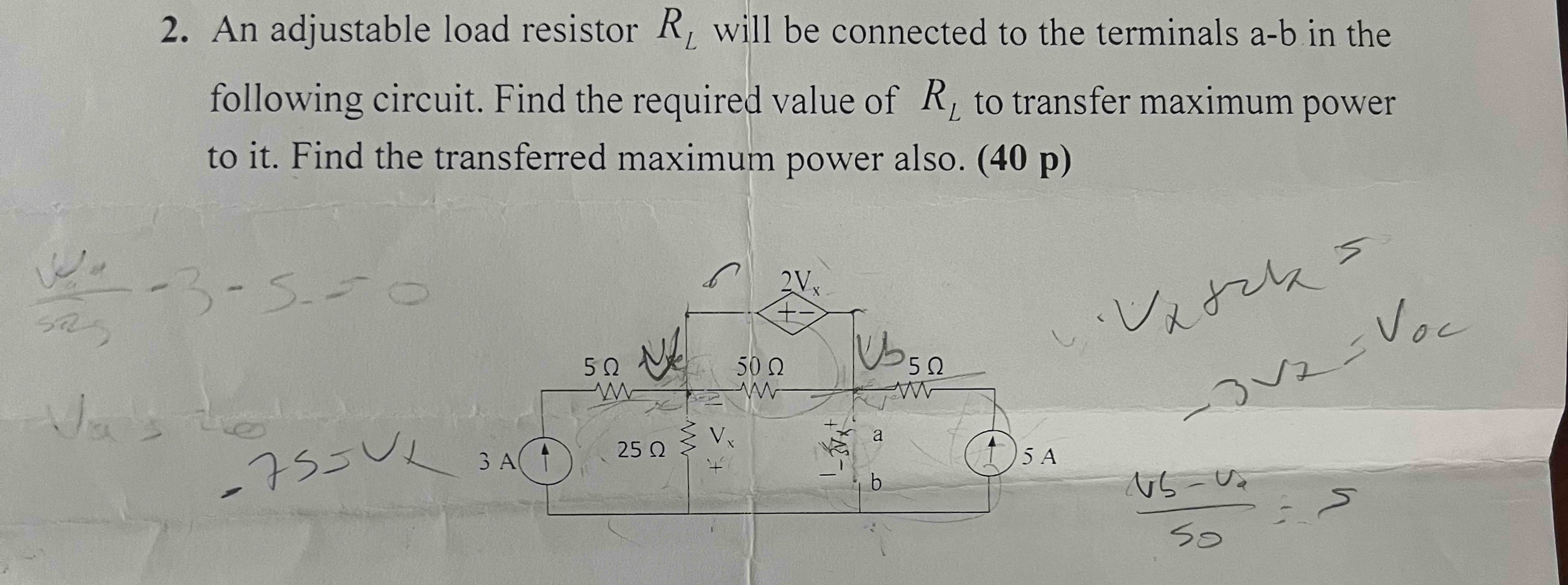 2. ﻿An adjustable load resistor \( ﻿R_{L} \) ﻿will be | Chegg.com