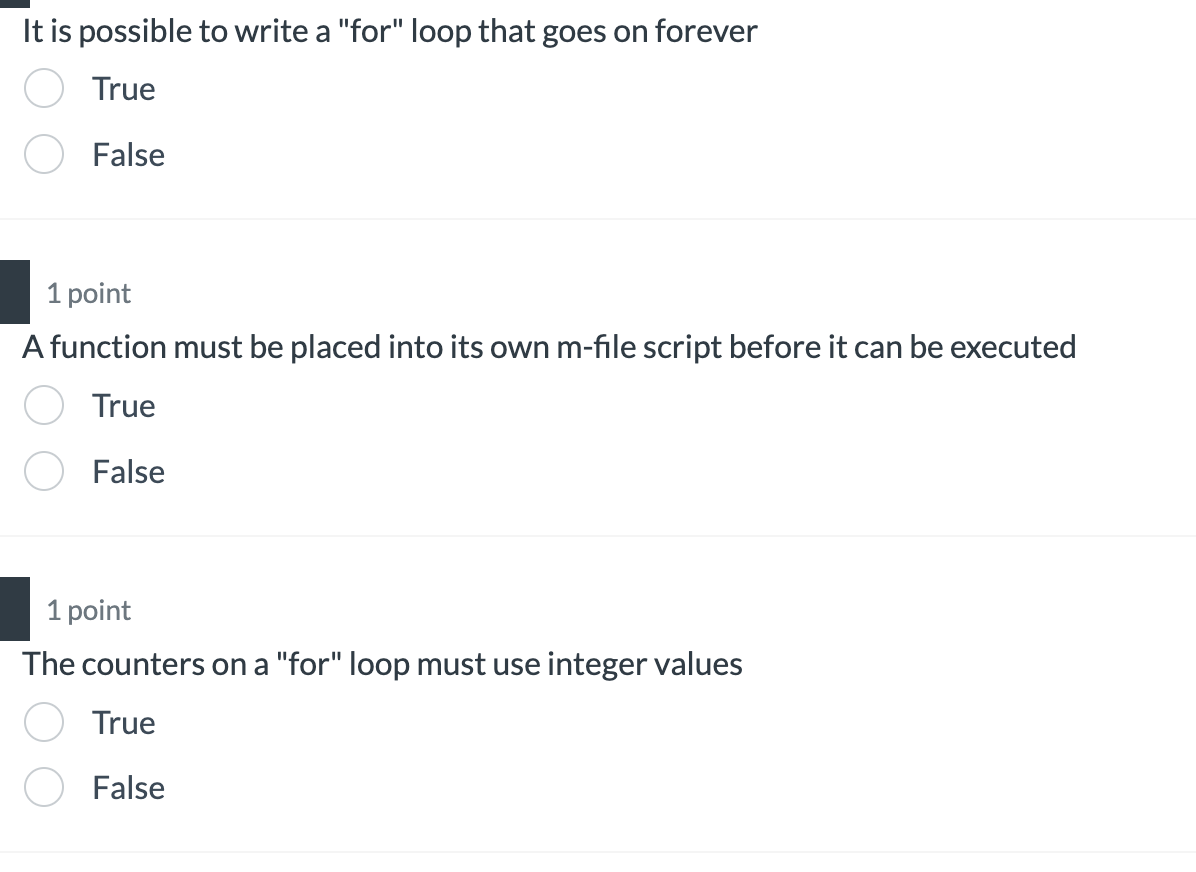 Solved It is possible to write a "for" loop that goes on | Chegg.com