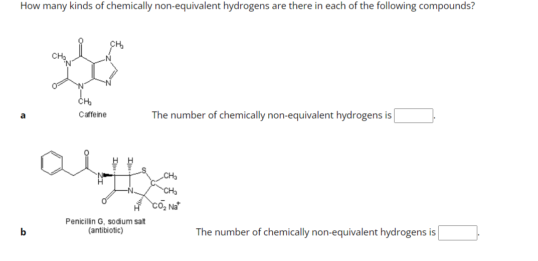Solved How many kinds of chemically non-equivalent hydrogens | Chegg.com