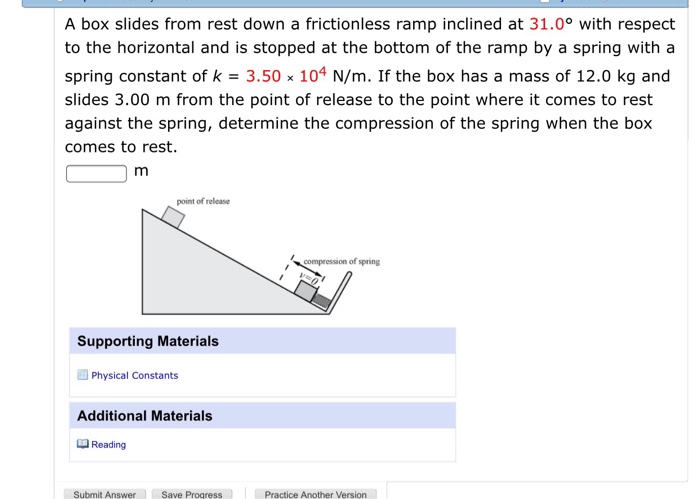 Solved A box slides from rest down a frictionless ramp | Chegg.com