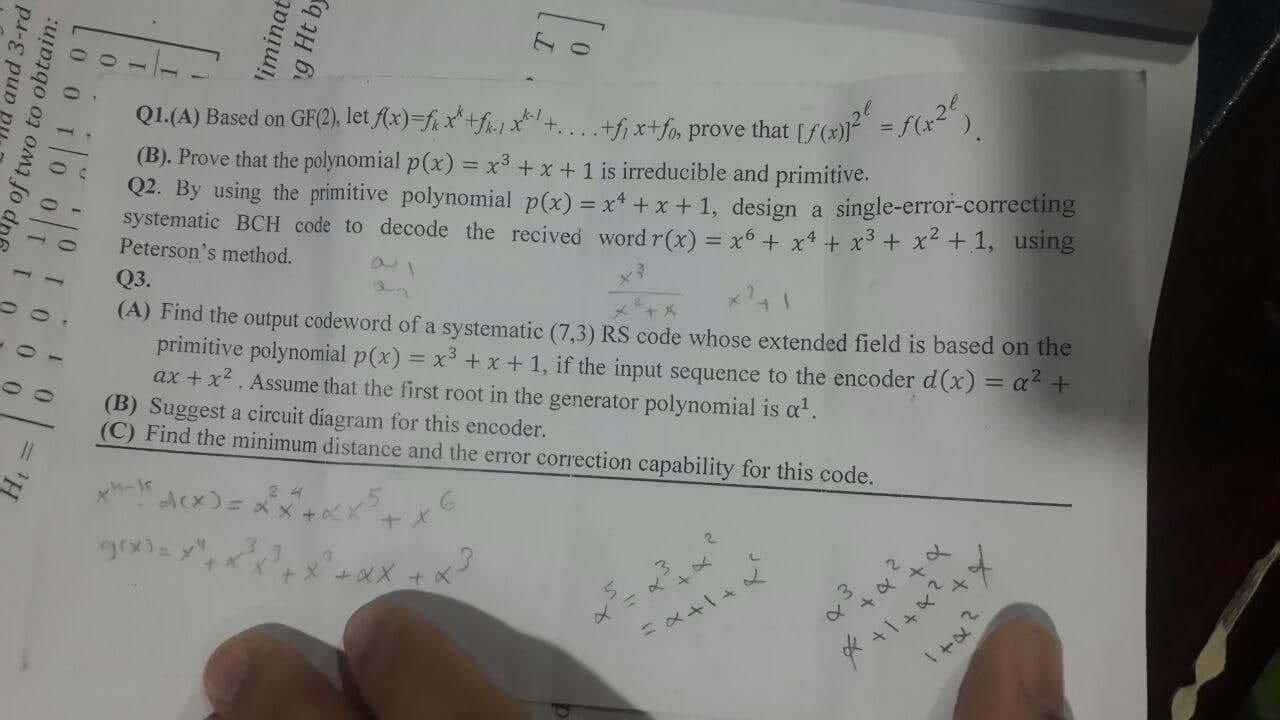 Solved by using the primitive polynomial p( x)= , design a | Chegg.com