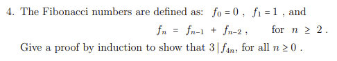 The Fibonacci numbers are defined as: f0=0,f1=1, | Chegg.com