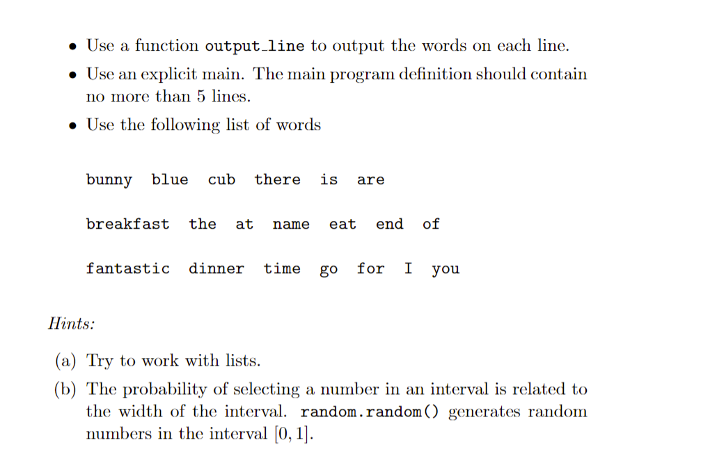 Solved Use the random module to create a program that | Chegg.com