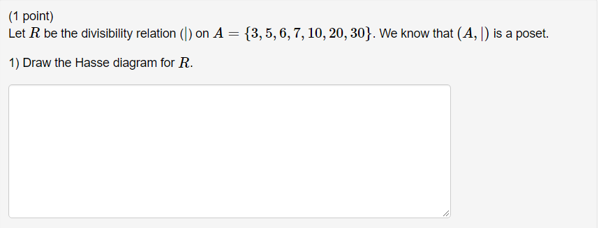 Solved = (1 point) Let R be the divisibility relation (l) on | Chegg.com