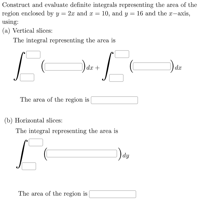Solved Construct and evaluate definite integrals | Chegg.com