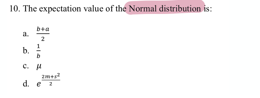Solved 10. The expectation value of the Normal distribution | Chegg.com