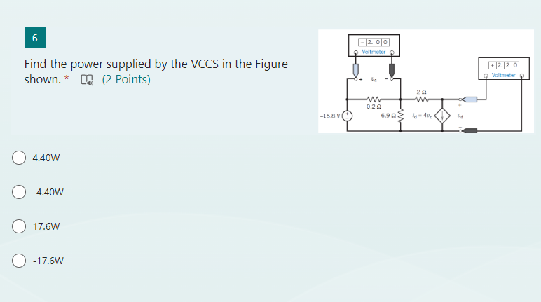Solved Find the power supplied by the VCCS in the Figure | Chegg.com