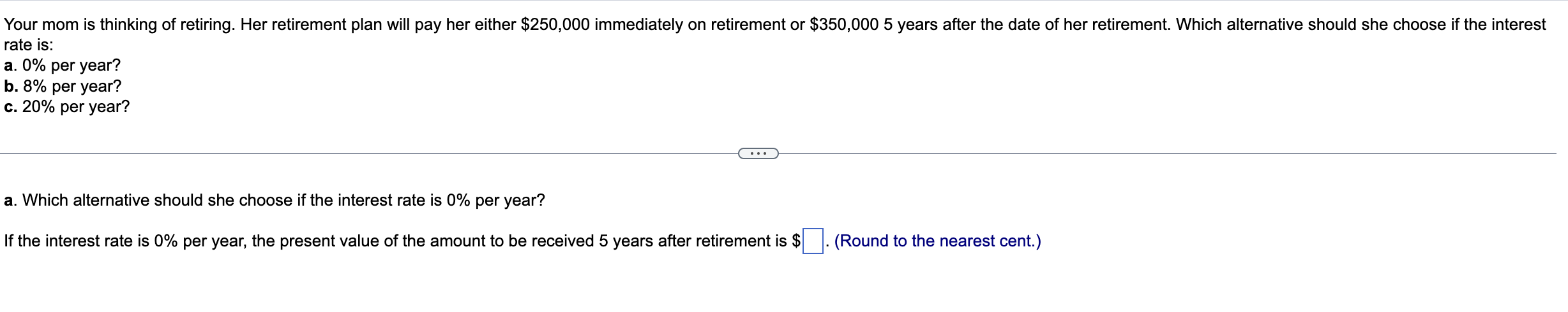 Solved rate is:\\na. 0% per year?\\nb. 8% per year?\\nc. 20% | Chegg.com